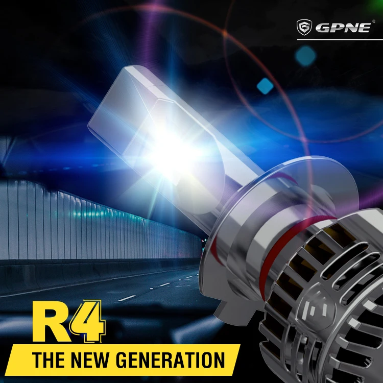 GPNE R4 Projector Headlight Car H4 Led Bulb 9005 9006 H7 Led Headlight ...