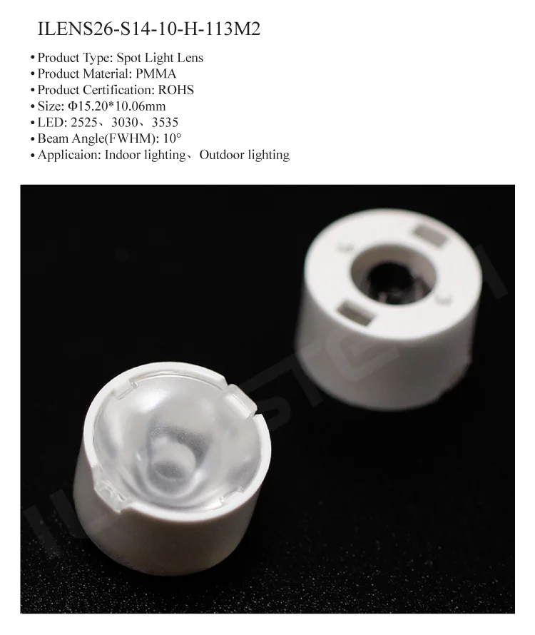 ILENSTECH LED Spotlight Lens - 14MM, 10 Degree Beam Angle