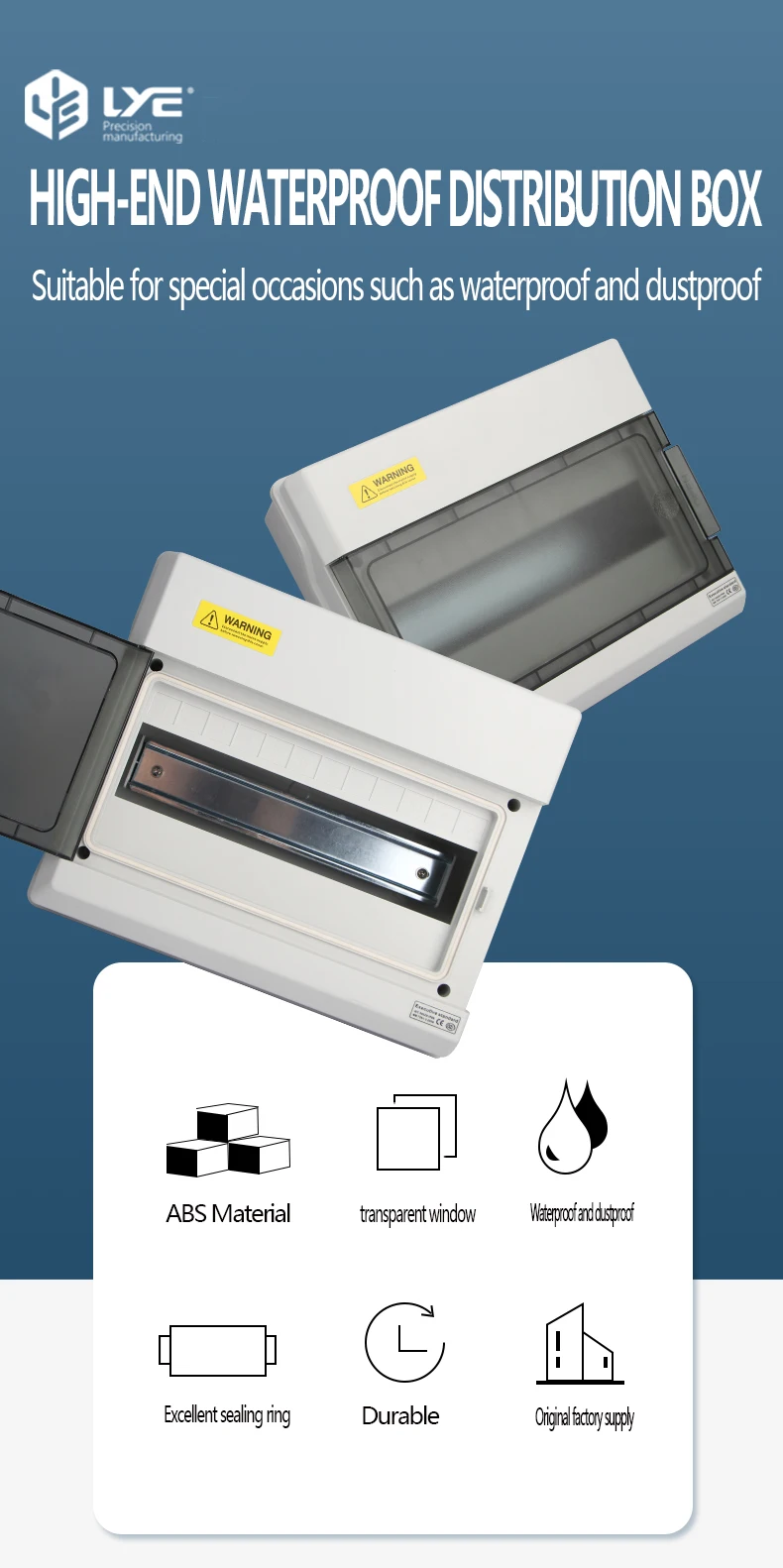 Lyebox Mcb Plastic Enclosure Box Ha-9 Ways Ip66 Outdoor Waterproof ...