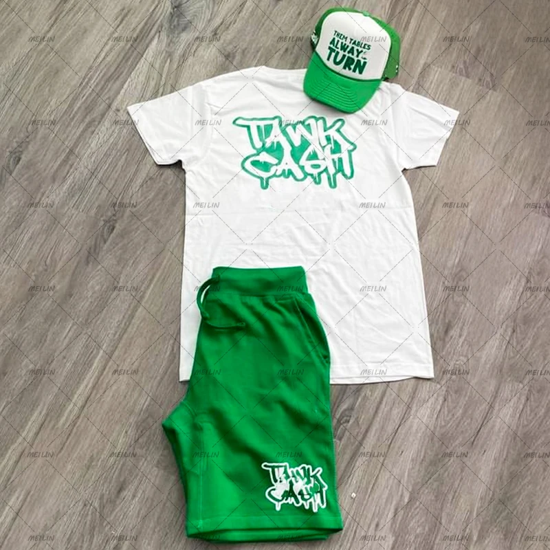 Streetwear Summer Custom Sports Men Tracksuit T Shirt Shorts Set ...