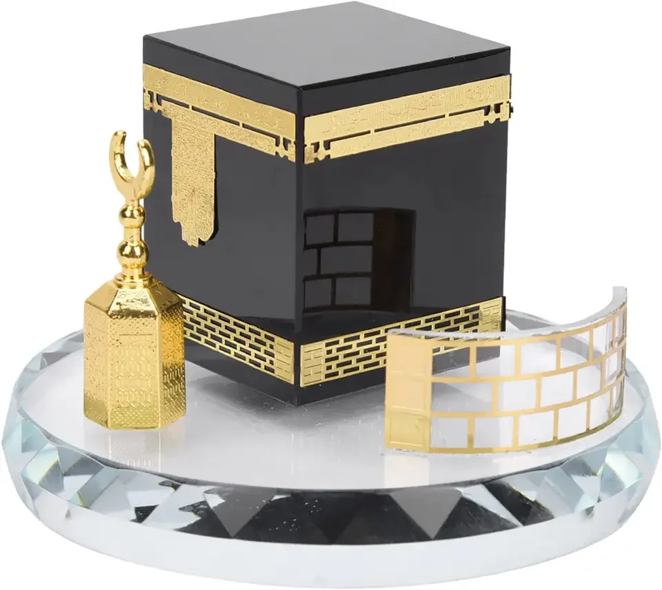 Novelty Muslim Crystal Gilded Kaaba Model Kits Islamic Building Crystal ...