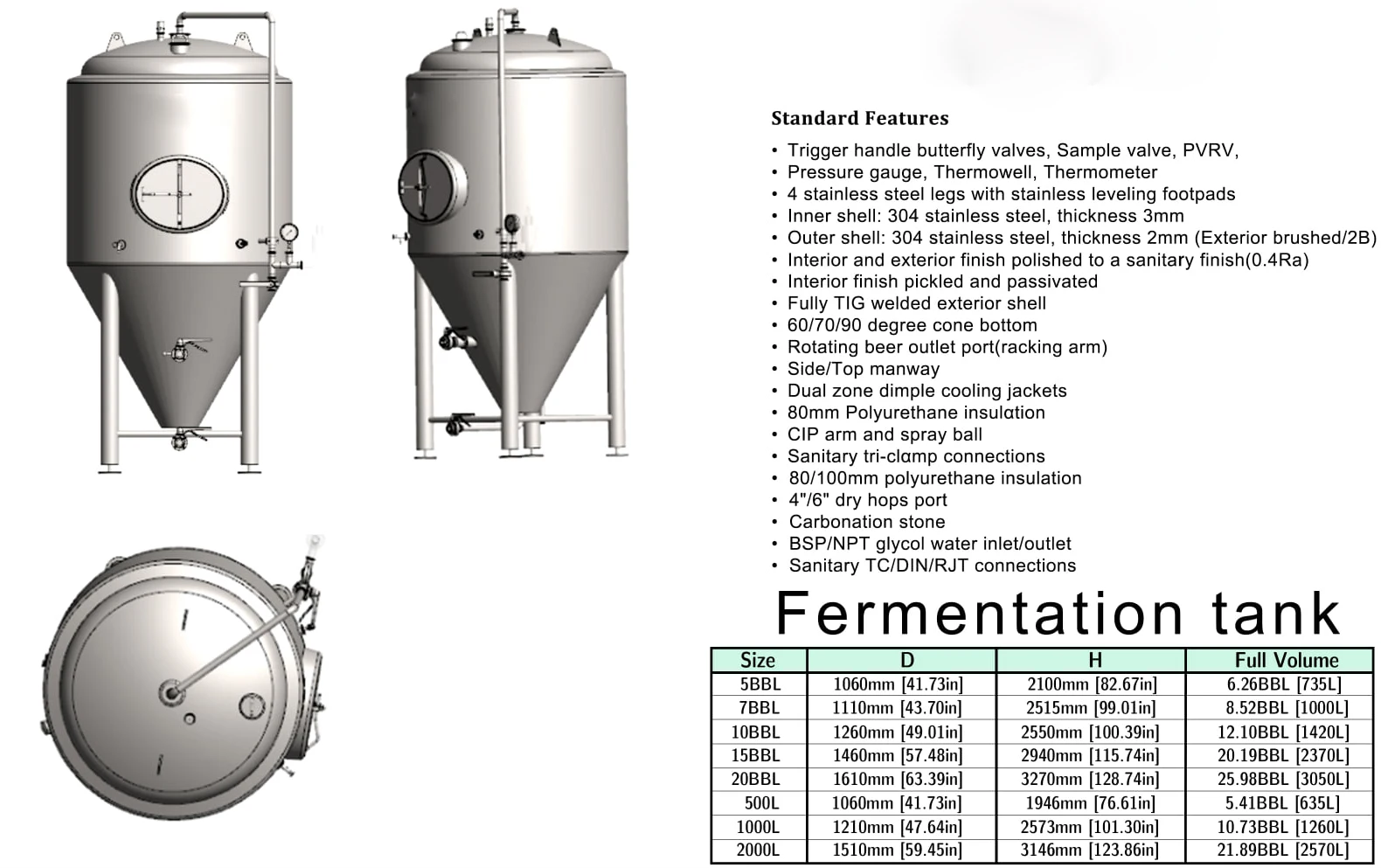 DYE Copper Fermentation Tanks - Premium Quality & Capacity