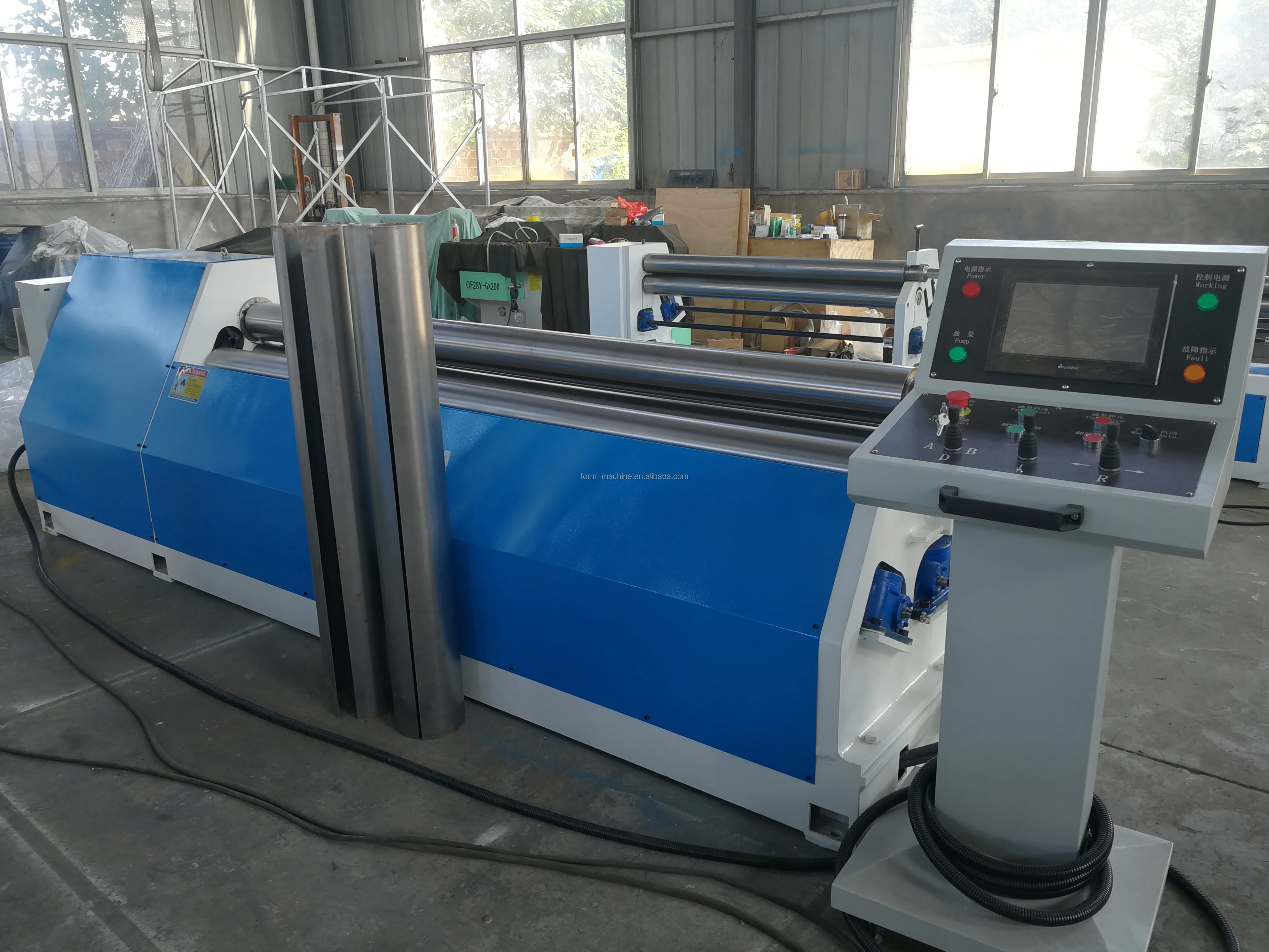 W12 CNC 4 Four Rollers Hydraulic 4 Roll Plate Bending Machine with DDP ...