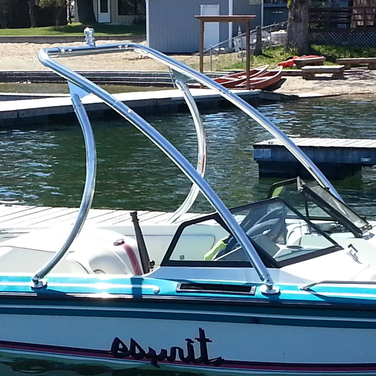 T20P Polished Aluminum Wakeboard Tower - Easy Folding Design