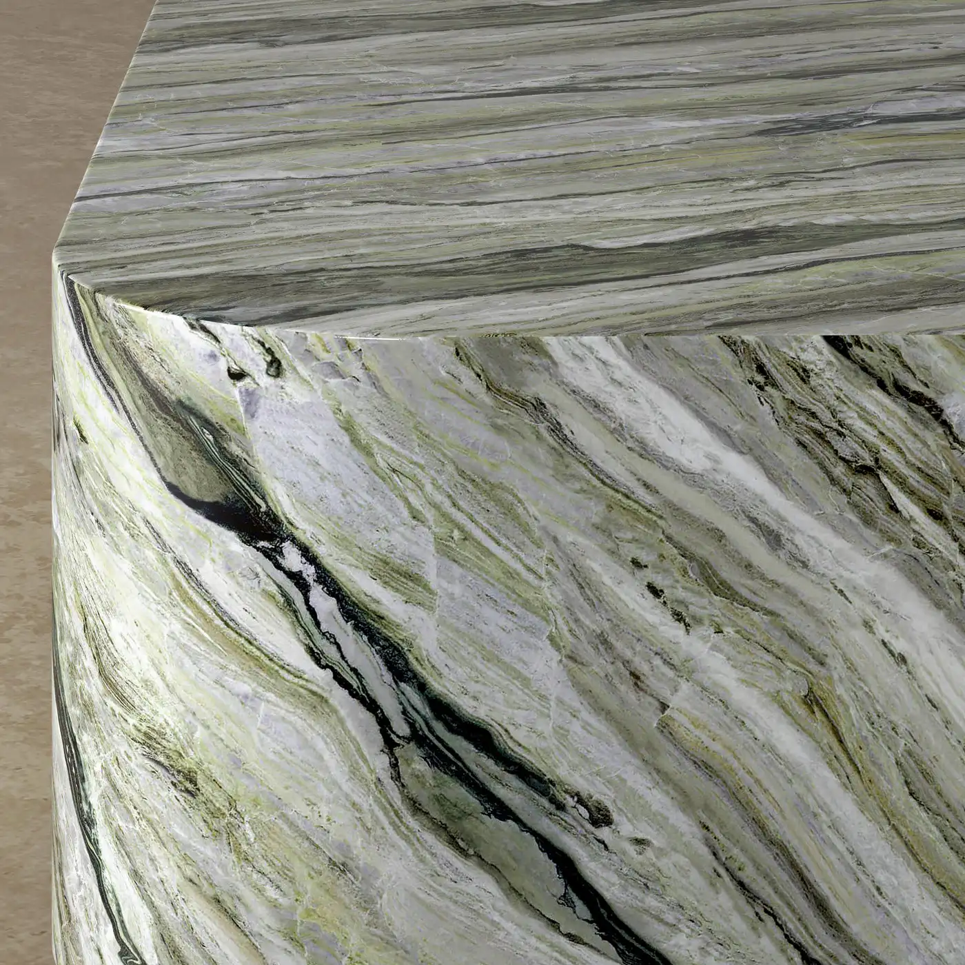 Emerald Green Gradient Diagonal Coffee Table - Elegant & Durable