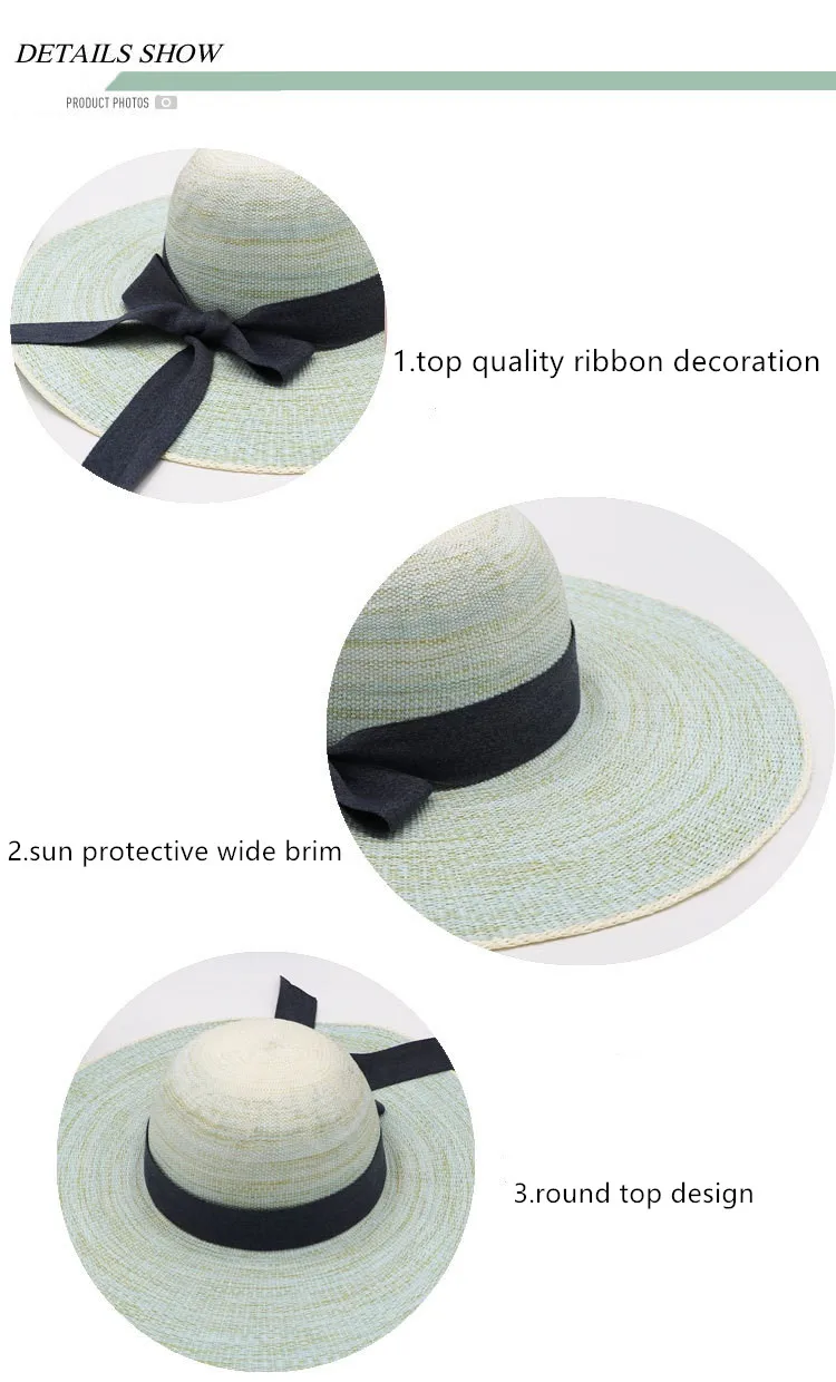 Ds Wholesale Elegant Dyed Wide Brim Ladies Accessories Beach Paper Hats ...