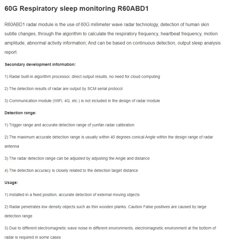 60G Millimeter Wave Radar Sensor Respiratory Sleep Monitoring Breathing and Heartbeat Wave ...