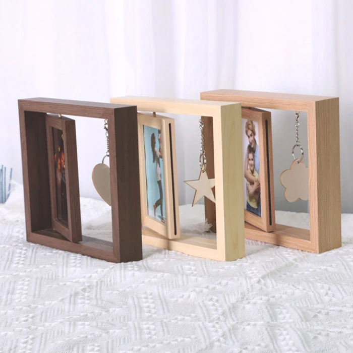 Rotating Picture Frame,Solid Wood Double Sided Photo Frames - Buy ...