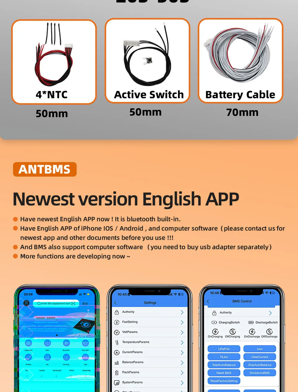 Ant Bms 3s 4s 60a 110a 240a 380a Smart Bms Support Bluetooth Rs485 Can ...