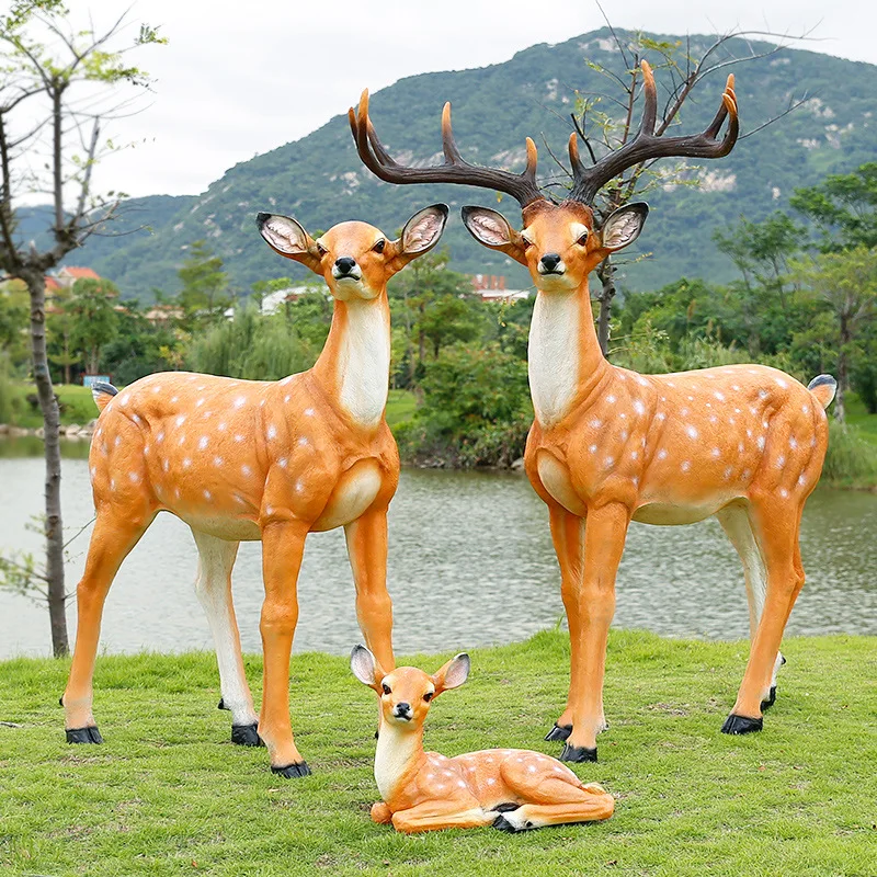 Jungle Animals Statues Fiberglass Resin Safari Animals Props Deer Camel ...