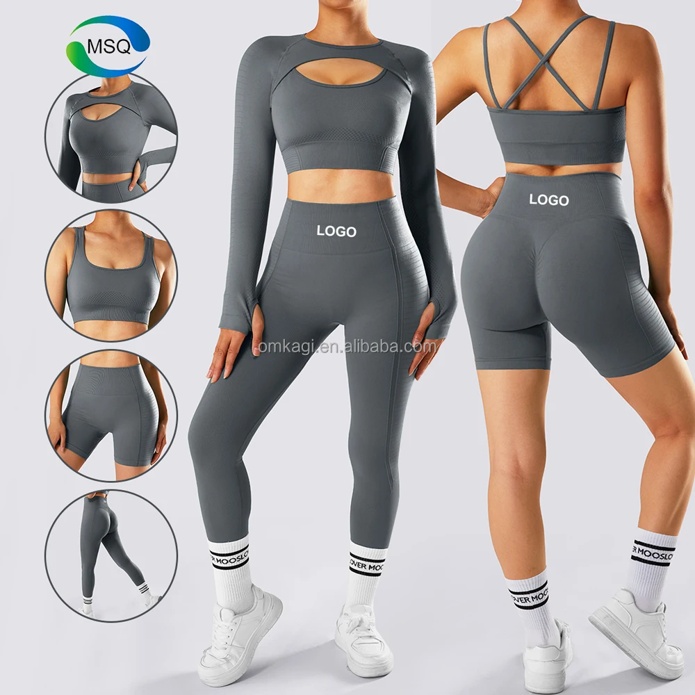 Custom Logo Activewear Sets - Gym Fitness Yoga 3 Piece