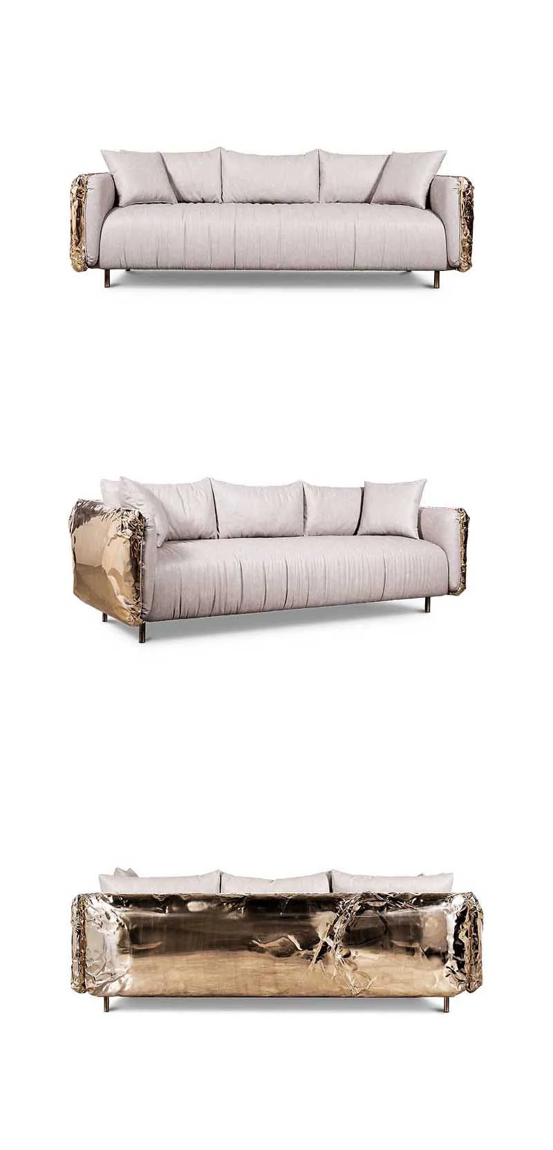 Boca Design Premium Villa Modern Style Light Luxury Leather Sectional ...