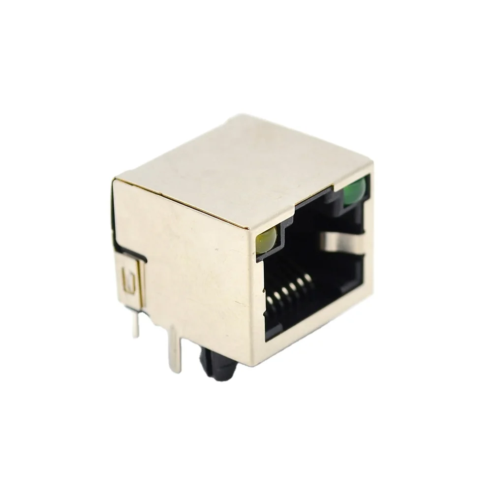 PCB Connector Female Connector Modular Jack RJ45 Socket with LED ...