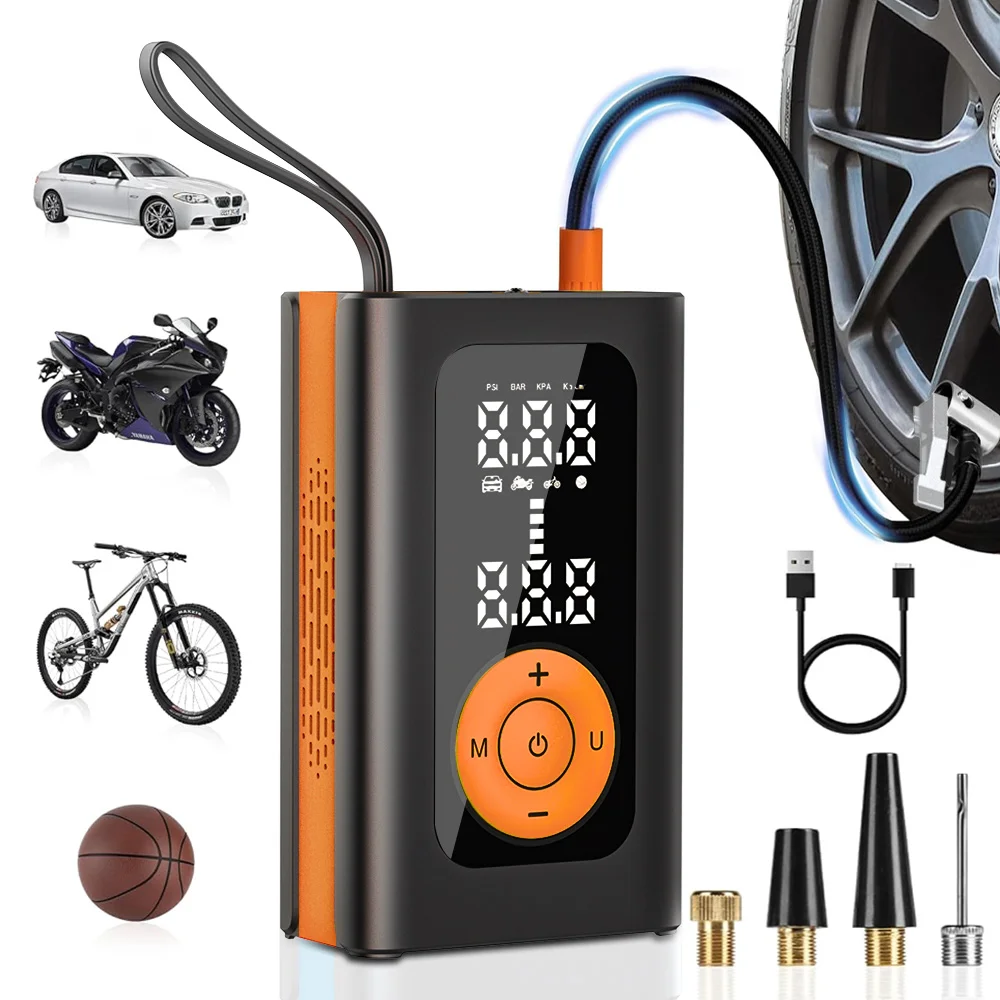 Mini Electric Wireless Digital Tire Pump Car Motorcycle 150PSI Air ...