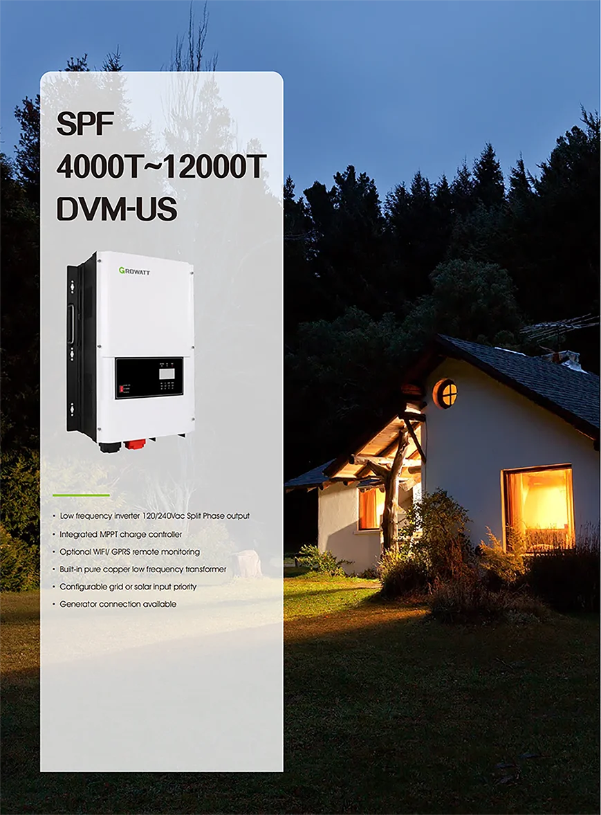 2023 Growatt Spf 4000t--12000t Dvm-us Low Frequency Inverter 120/240vac Split Phase Output For ...
