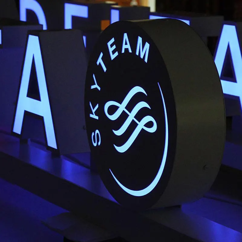 Custom Outdoor Hanging Lighted Round Light Box logo Advertising Display Store Sign Led Lightbox ...