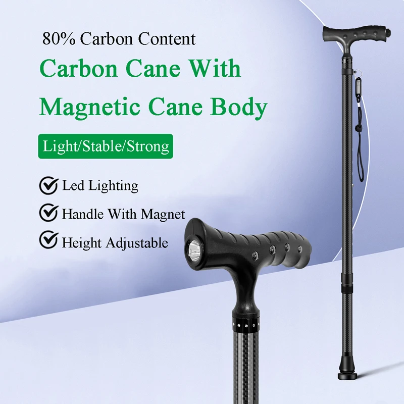 Outdoor Old Man's Adjustable Lightweight Forearm Walking Stick With Led ...