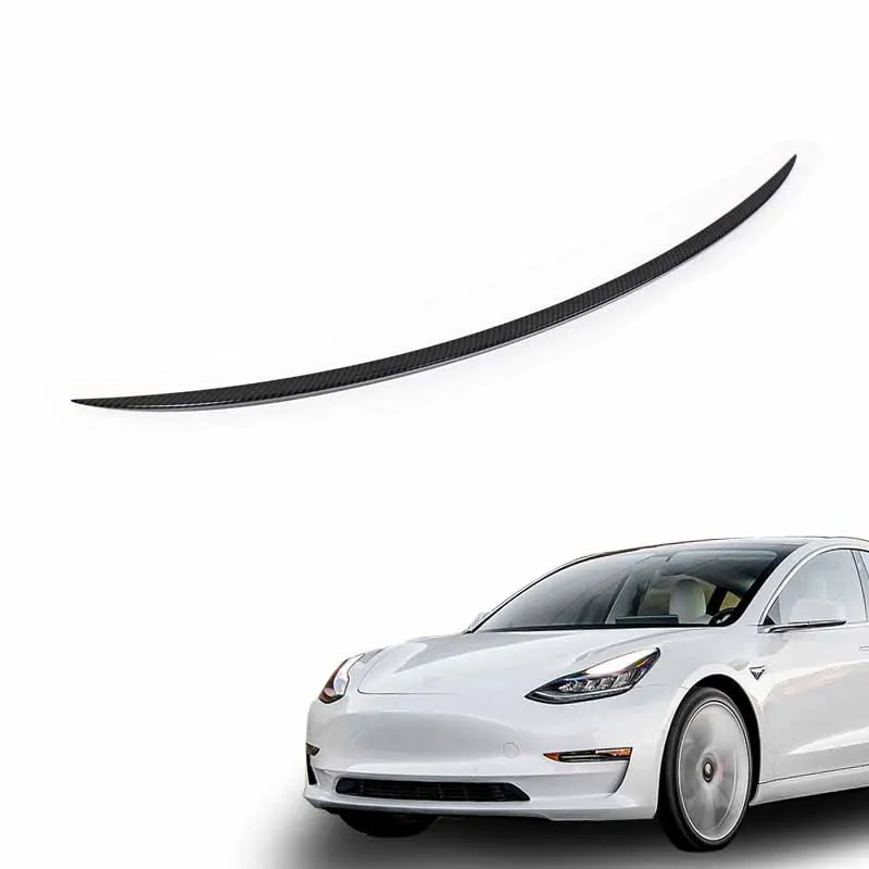 Fit For Tesla Model 3 Carbon Fiber Original Modified Tail Spoiler ...