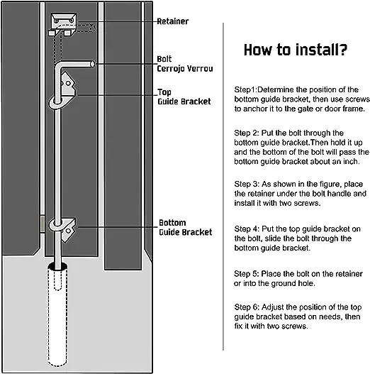 Self-closing Fence Gate Hinges,Latch,And 24" Drop Rod For Double Gate ...
