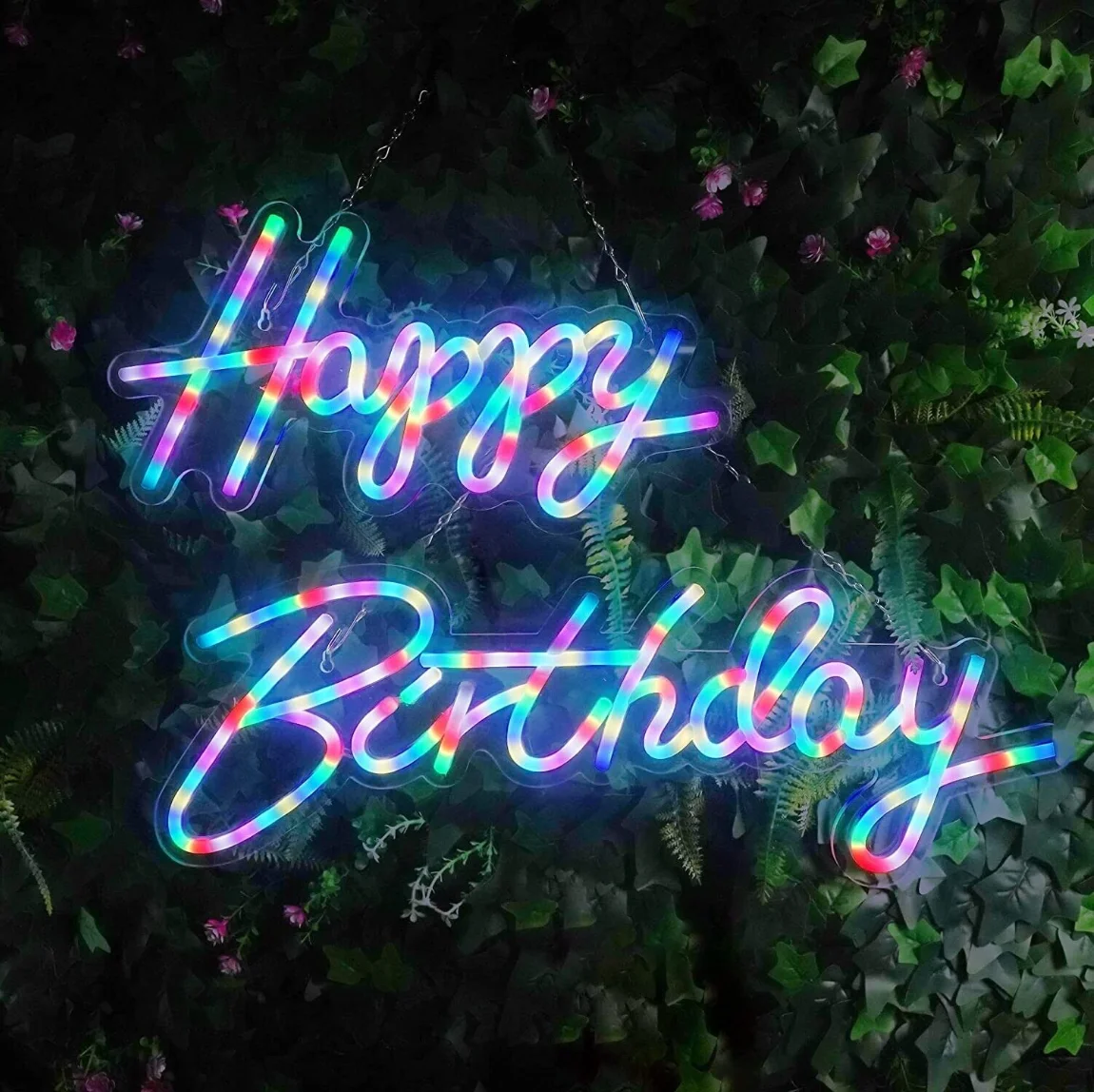 Custom Happy Birthday Party Neon Sign Led Rgb Neon Sign Light Logo Neon ...