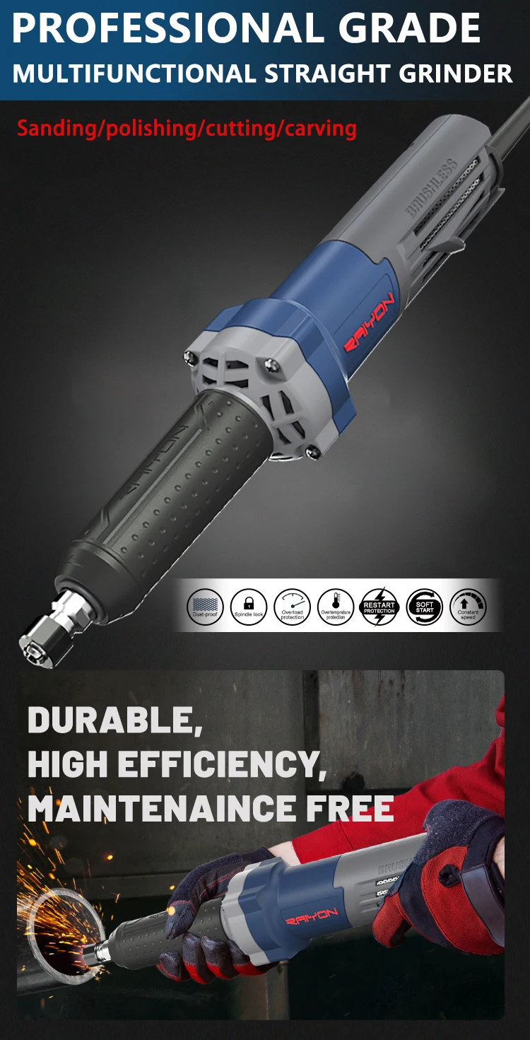 Long Neck Angle Grinder 850w Brushless Die Grinder 6mm 6.35mm 8mm Ac ...