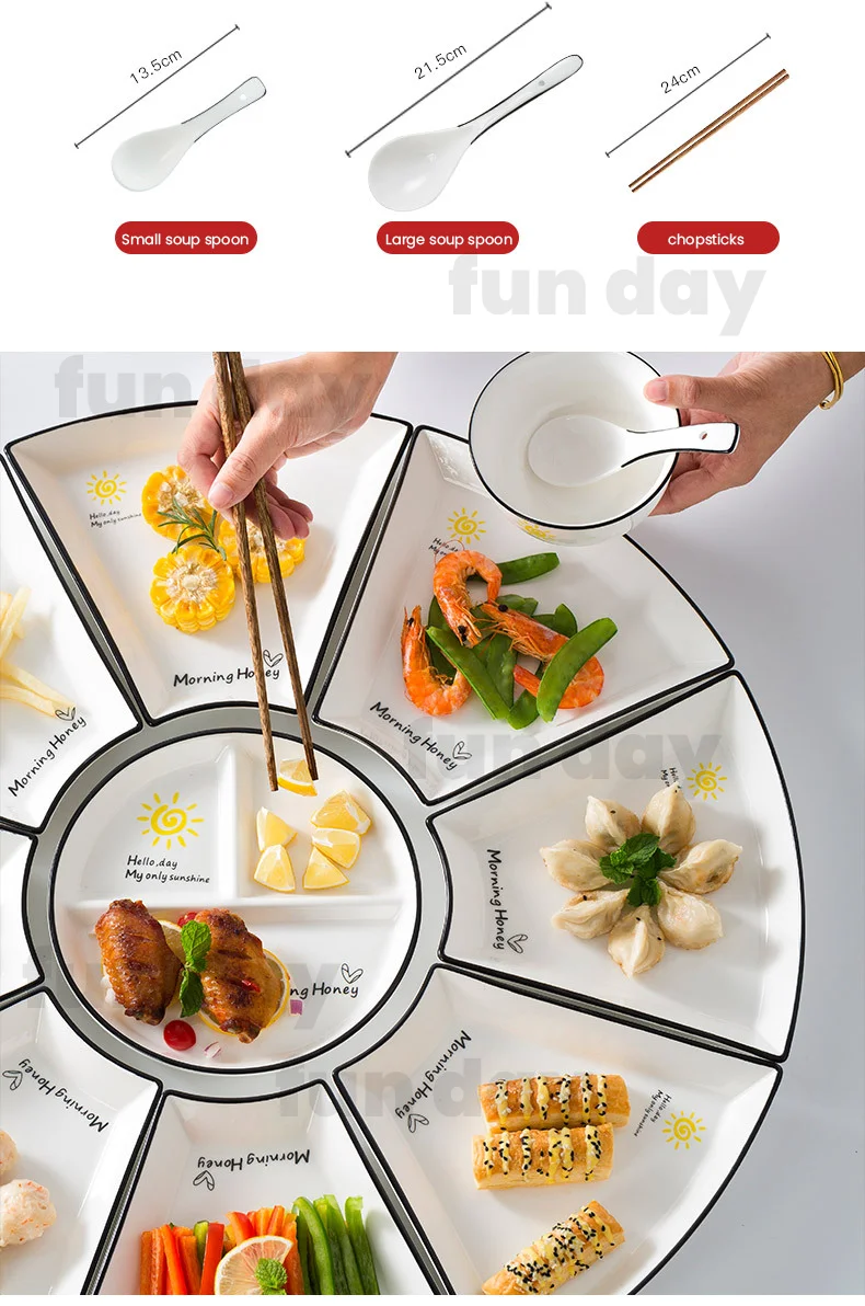 Originality Space Saving Plate Ceramic Tableware Free DIY Combination ...