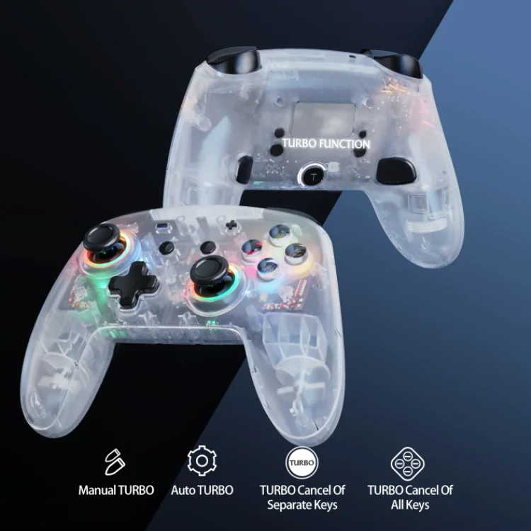 Wireless Gamepad Joystick Controller for Nintendo Switch Transparent ...