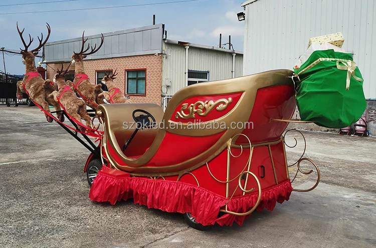 Outdoor LED Santa in Sleigh with Reindeer - Holiday Decor