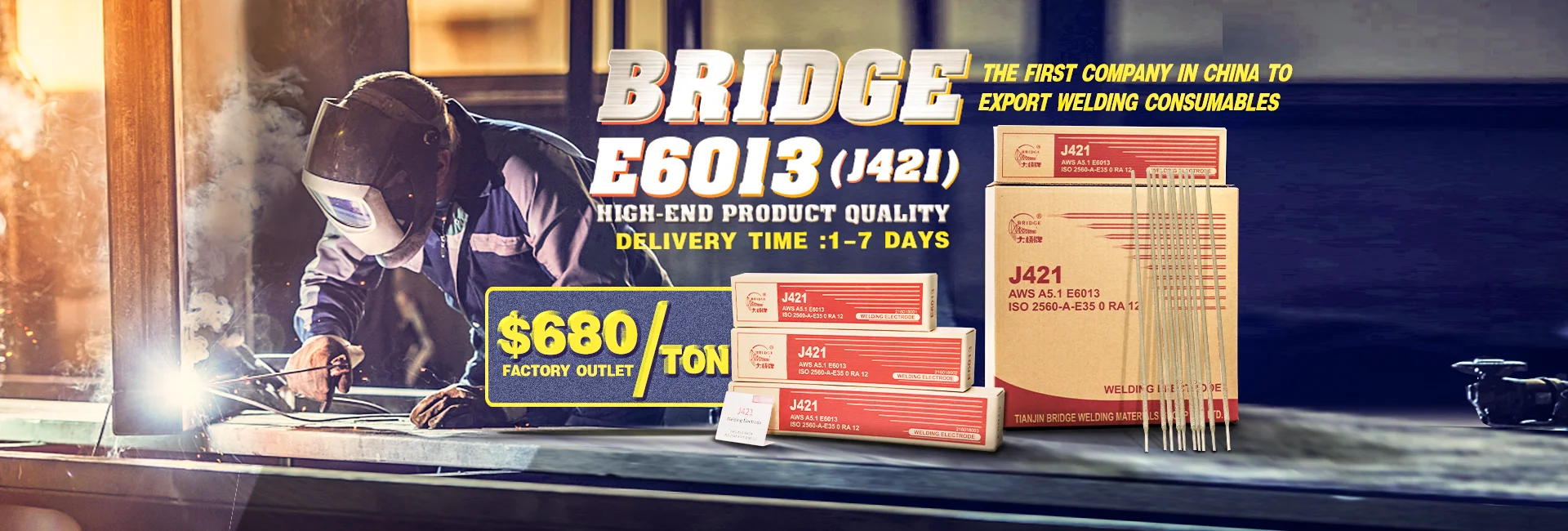 Bridge Brand Carbon Steel Welding Electrodes Rods THJ422