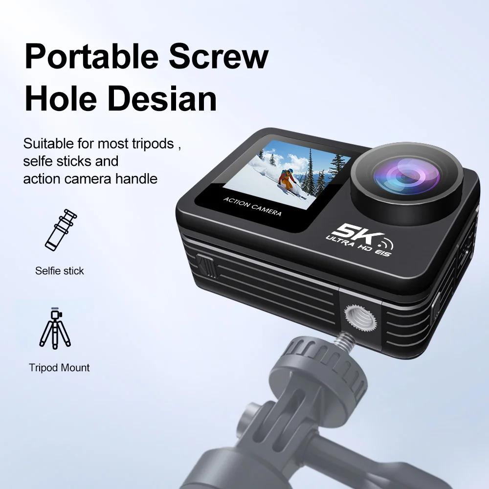 4K 5K 60fps EIS WiFi Body Waterproof Action Sports Cameras Dual Screen ...