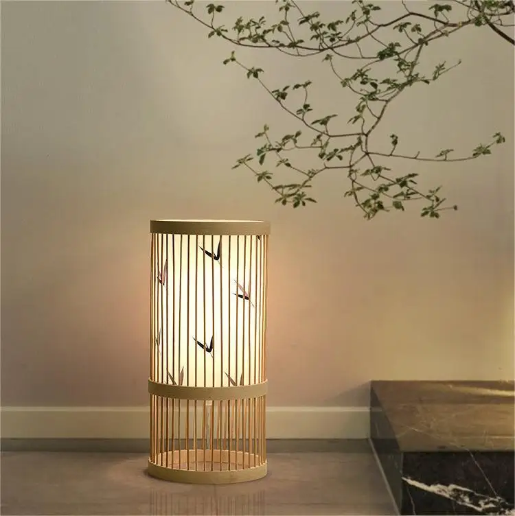 Japanese Style Woven Table Light japandi home decor Bamboo Desk Lamp ...