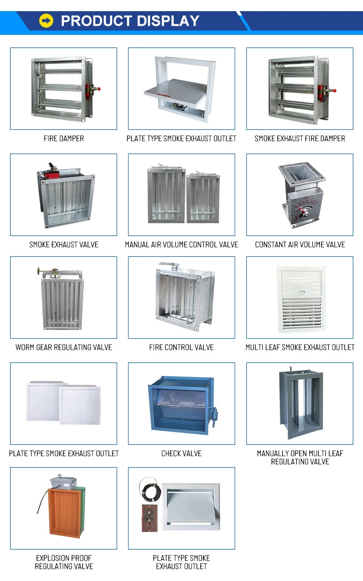 Multi-Leaf Fire Damper DC24V Electric Control for HVAC and Building ...