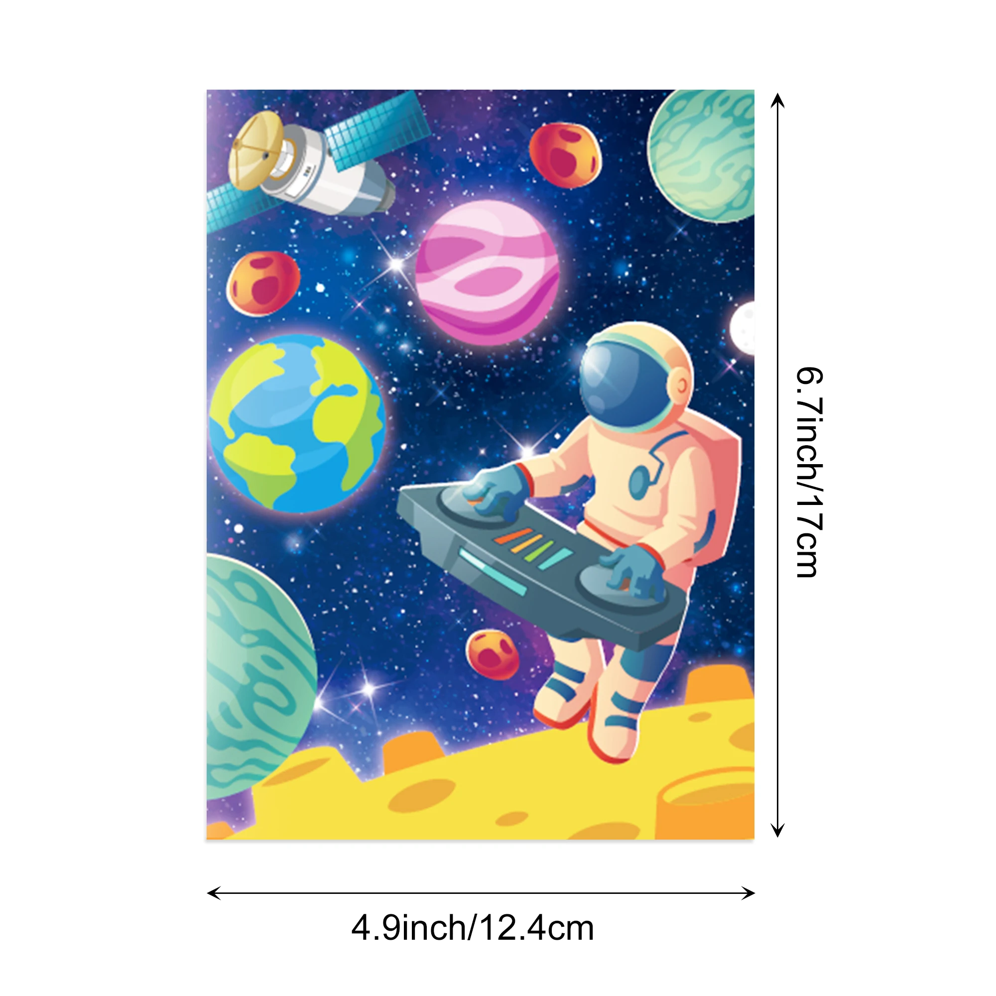 Outer Space Design Party Diy Coloring Book Planet Rocket Cartoon Color ...