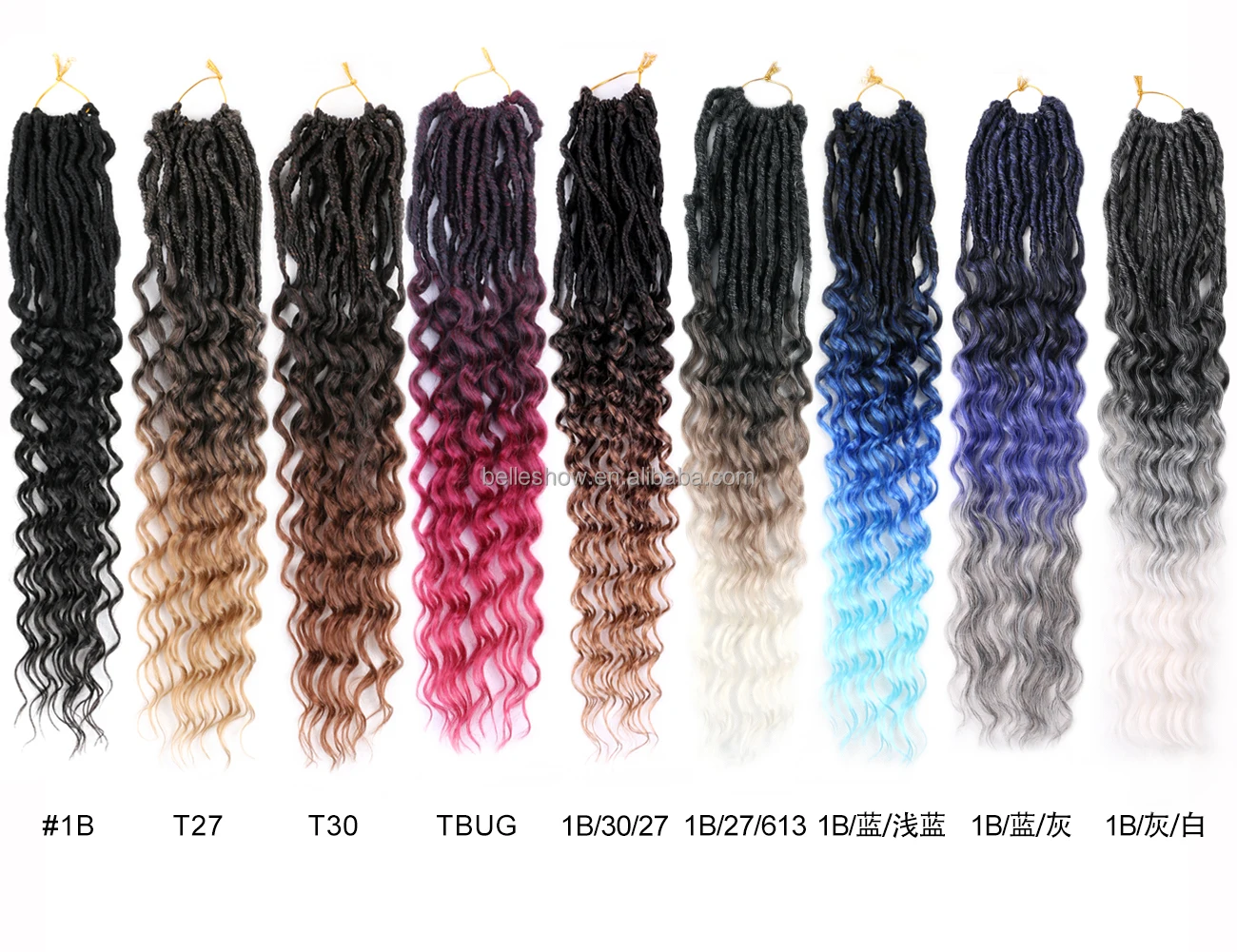 Pre Looped Deep Faux Locs Crochet Braids Deep Curly Locs Hot Sell 24 ...