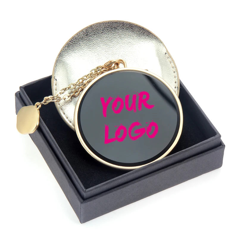 Custom Logo Compact Mirror Promotion Gift Cosmetic Handheld Detachable ...