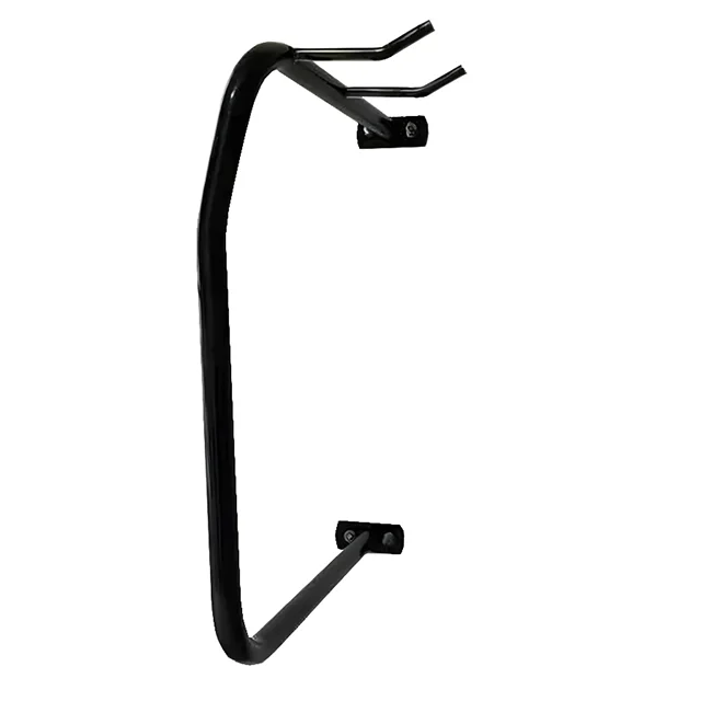 Bike Rack Black Metal Iron Wall Mounted with Holes Small Circular Base ...