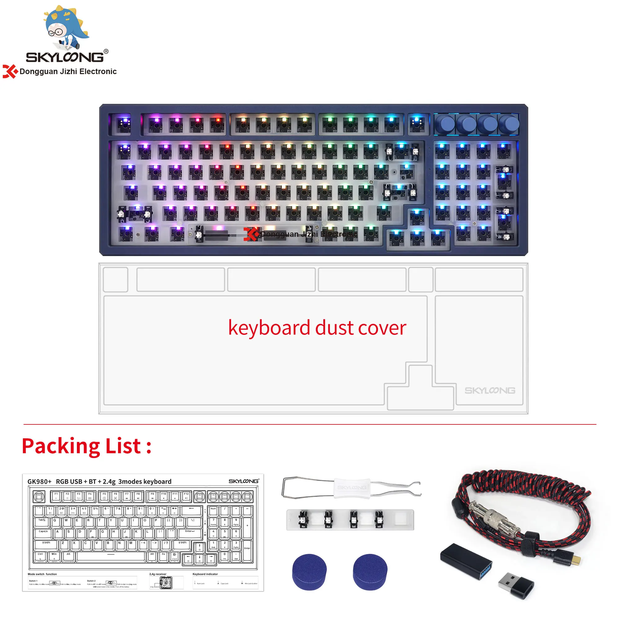 Diy Keyboard Kit Skyloong Wired Original Pcb Rgb Switch Hot Swap Gaming ...