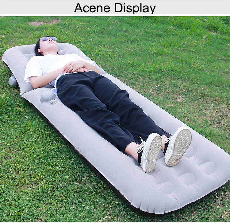 Garida Outdoor Lazy Inflatable Folding Single Air Bed With Adjustable ...