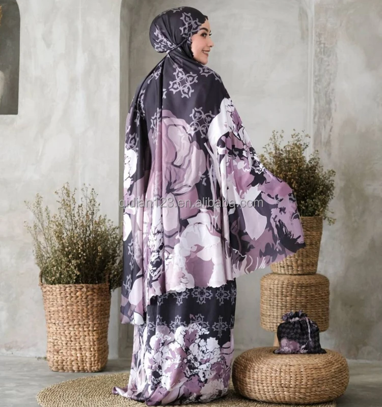 Custom Printed Prayer Set for Muslim Women - Mukena Telekung Hijab with ...