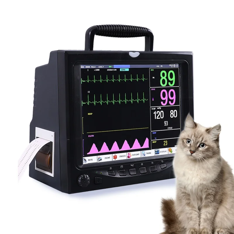 Veterinary ICU Fetal & Pet ECG Heart Rate Monitor with Touch Screen for ...
