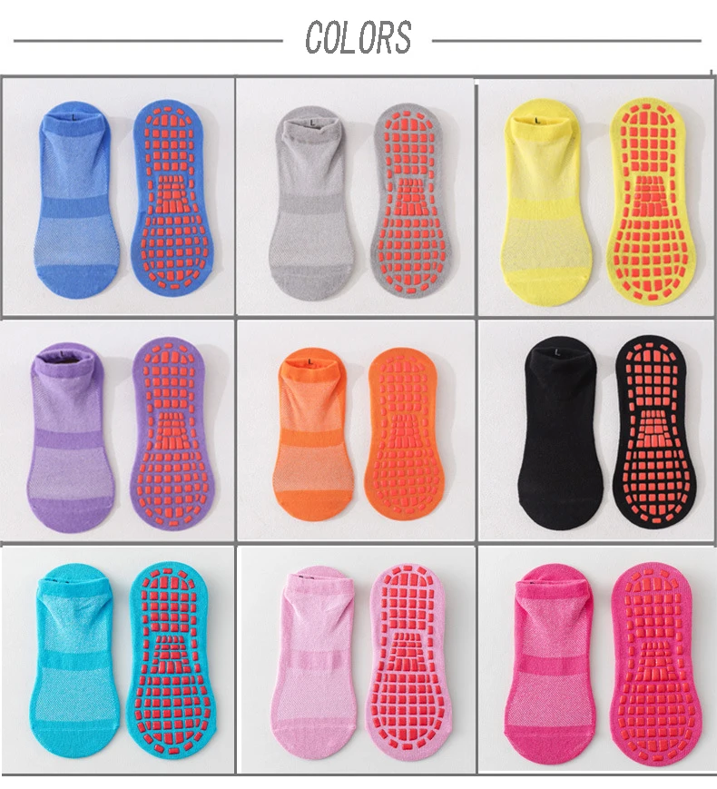 Anti-slip Trampoline Park Socks Solid Pattern for Indoor Playground ...