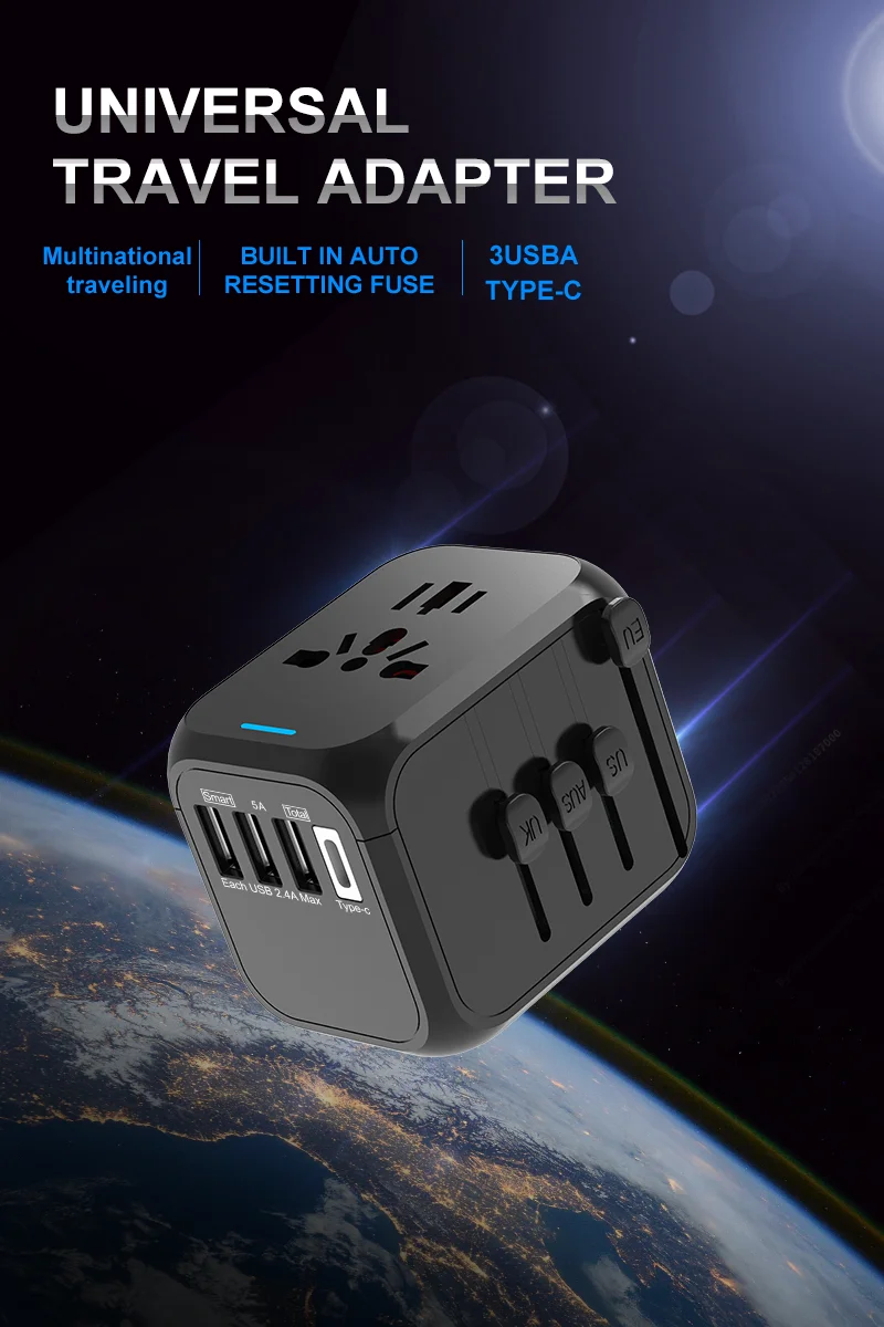 Extension Cord Usb 1500w Pd Wall Power Travel Adaptor Multi Plug ...