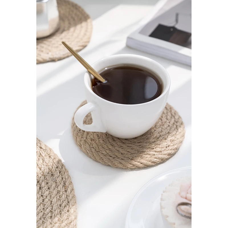 Homechoice Rattan Cup Coasters Dining Table Mat Heat Insulation Holder ...
