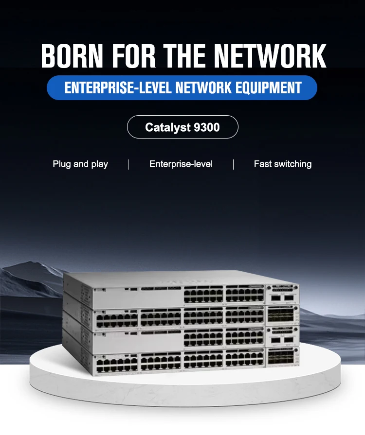 Cisco Catalyst 9300 24-Port PoE+ Network Switch, Stackable & VLAN Support