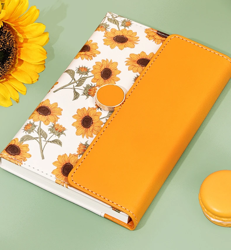 Minimalist Fragmented Flower Hand Ledger Bag Buckle Diary Book