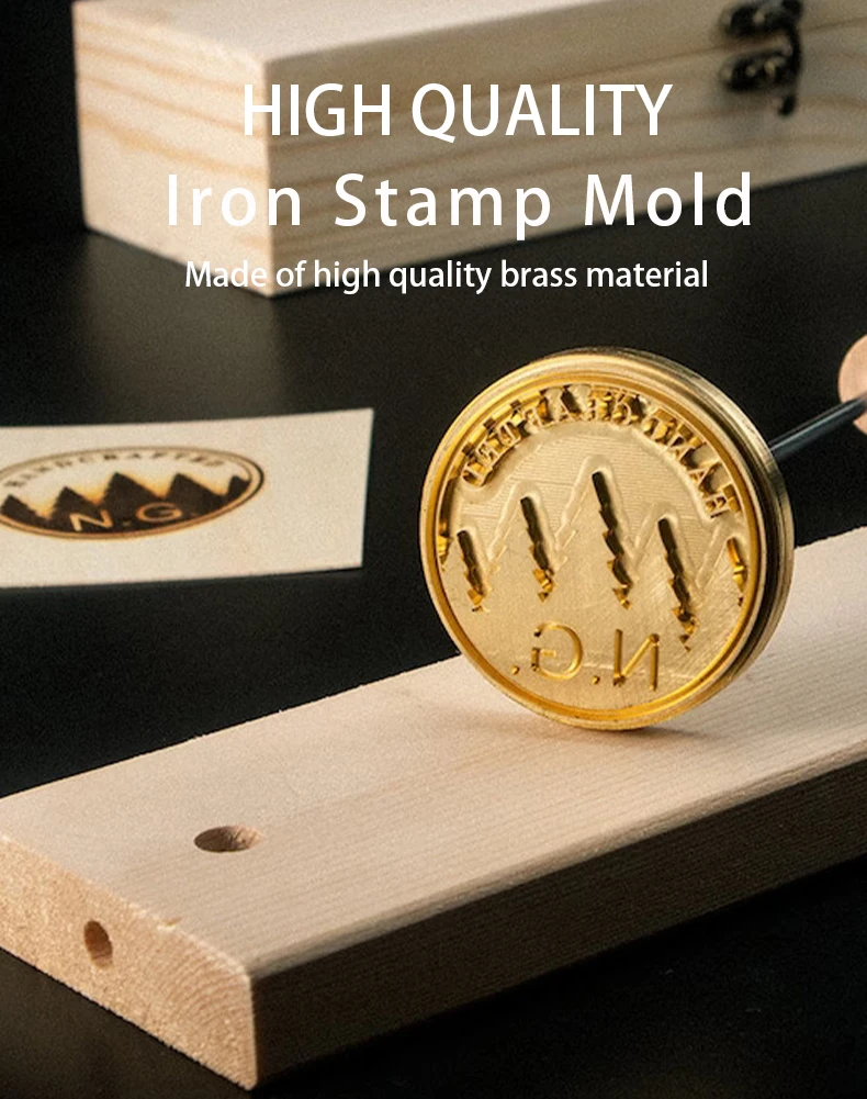 Branding Iron Handle Set Stainless Steel Rob With Wooden Handle For ...