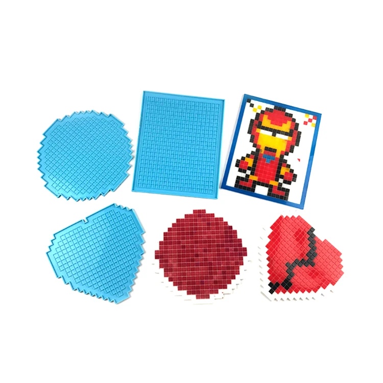Creative Pixel Art Drawing Pallet Resin Silicone Mold Diy Mural/table ...