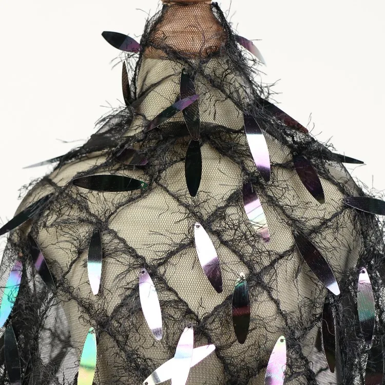 Whiskery Lace With 3d Big Spangle Lace Tulle With Iridescent Sparkle ...