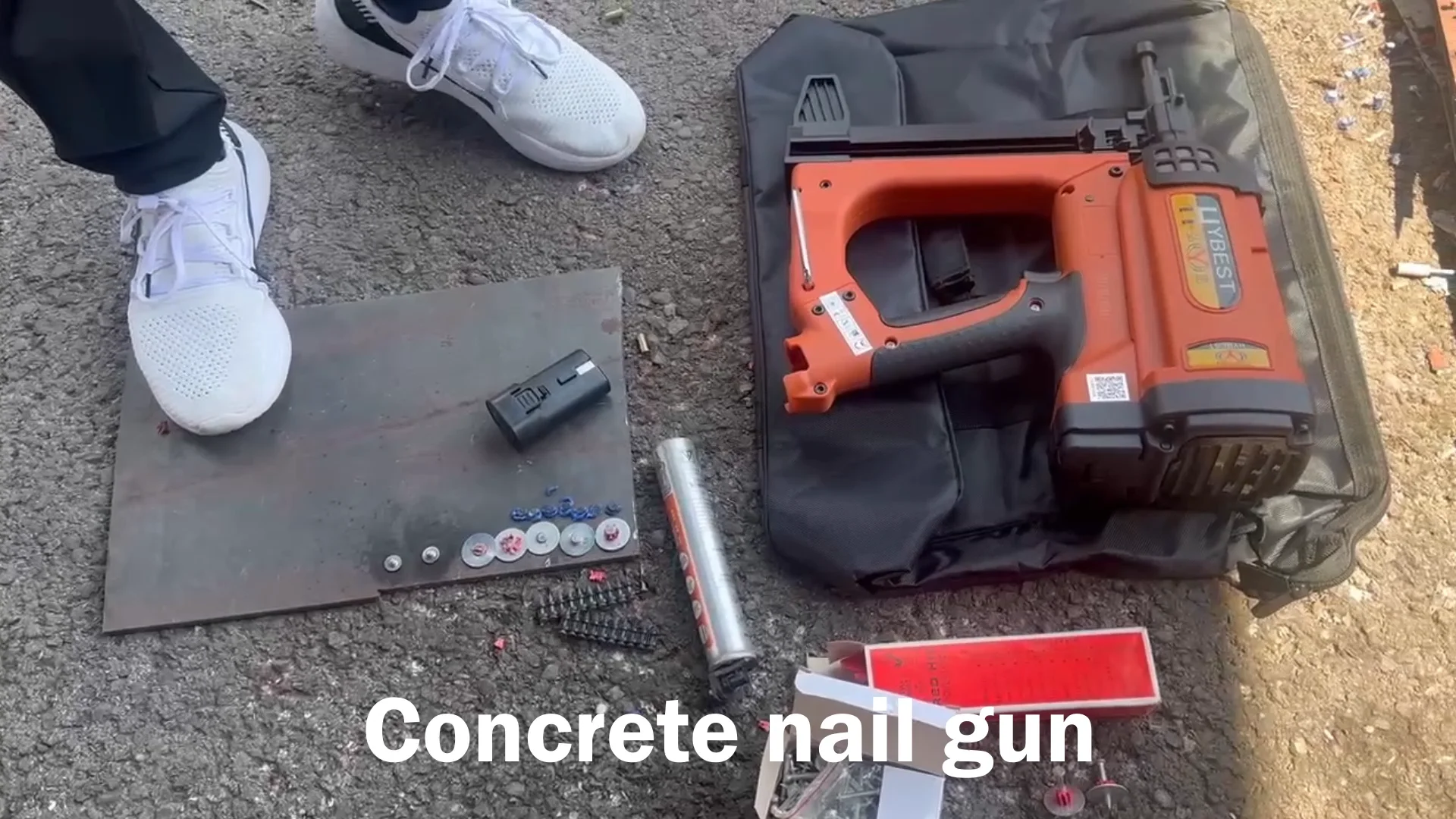 Gsn40 Battery Uesd Gas Nailer Actuated Fastening Tool Electric Concrete ...