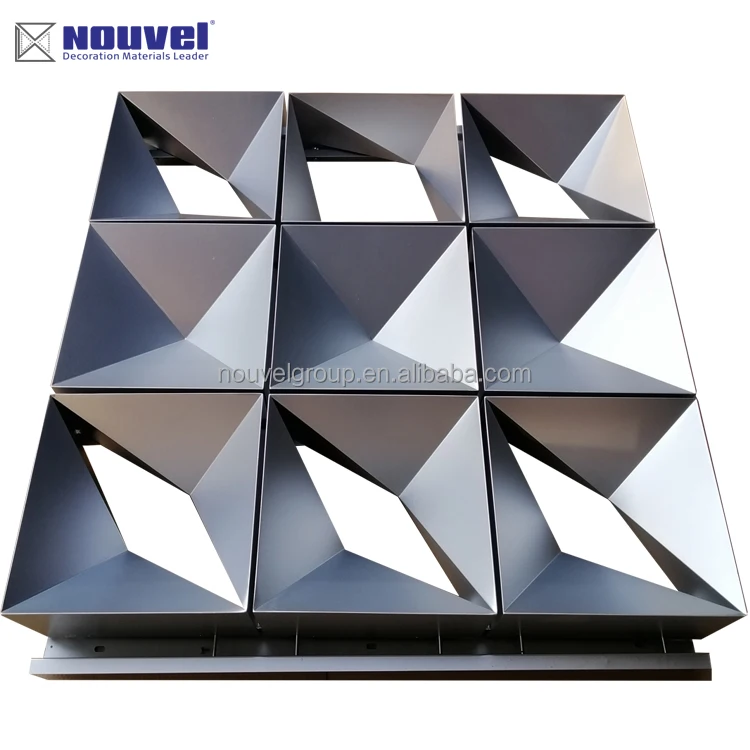 3D triangle Aluminum Panel Cladding Design Panels perforation Wall ...